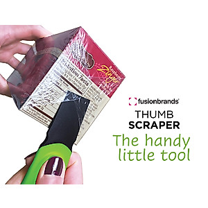 FusionBrands Thumb Scraper Tool, 2 Pack – Save Your Manicure – A Multi-Use Plastic Scraper, Ideal for Removing Price Stickers, Tags, Wax, Grime, Gum and More – Nylon with Non-Slip Grip