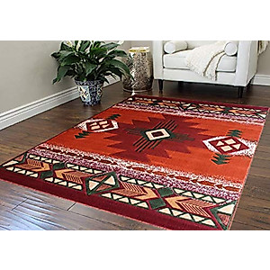 Southwestern Native American Tribal Rust Area Rug (2 Feet X 3 Feet)