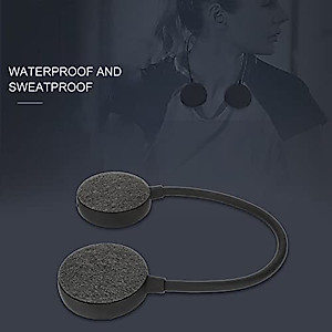 Diydeg Neckband Bluetooth Speaker, Portable HiFi Sound Stereo Neck Speaker Wireless Wearable Speaker with Microphone, Rechargeable Handsfree Wearable Speaker System for Home Sport Outdoor(Black)