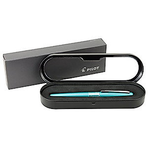 PILOT MR Retro Pop Collection Fountain Pen in Gift Box, Turquoise Barrel with Dots Accent, Fine Point Stainless Steel Nib, Refillable Black Ink (91436)