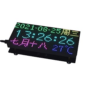 waveshare RGB Full-Color LED Matrix Panel Display Screen 64×32 Pixels 3mm Pitch LED Module Compatible with Raspberry Pi Pico, ESP32, Arduino,2048 Individual RGB LEDs,Adjustable Brightness
