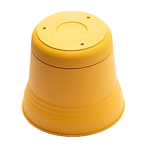 Bloem Saturn Round Planter with Saucer Tray: 14" - Earthy Yellow - Durable Plastic Pot, Matte Finish, Removable Saucer, for Indoor & Outdoor Use, Gardening, 5 Gallon Capacity