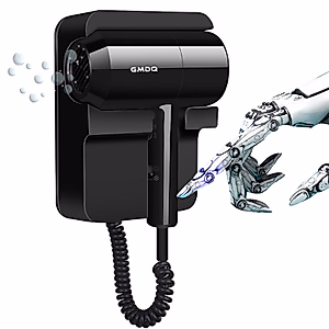 Hotel Wall Mounted Hair Dryer for Bathroom,Restroom Professional Blow Dryer,with Stand Rack,Specialised Motor for Salon,Fast Drying - Gifts【Massage air Cushion Comb, Screws+ Adhesive】