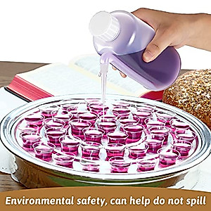 5 Pieces Communion Cup Filler Plastic No Drip Squeeze Bottle Communion Juice Dispenser with Side Straw Church Bottle Filler Holy Condiment Squeeze Bottles for Ceremony Communion Supplies, 17 oz