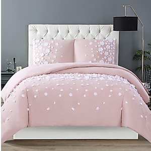Christian Siriano Confetti Flowers Duvet Set King, Blush
