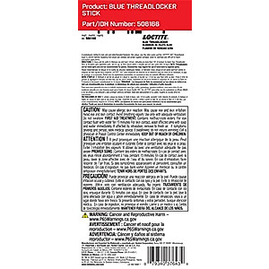 LOCTITE 248 Blue Threadlocker Glue Stick: All-Purpose, Medium-Strength, Anaerobic, No Drip, General Purpose, Works on all Metals | Blue, 9 Gram Wax Stick (PN: 37643-506166)