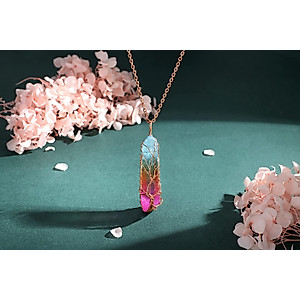 MAIBAOTA Chakra Necklace Life Tree Necklaces for Women Rainbow Necklace Natural Crystal Necklace Rold Plated Wire Wrapped Stone Pendant Necklace