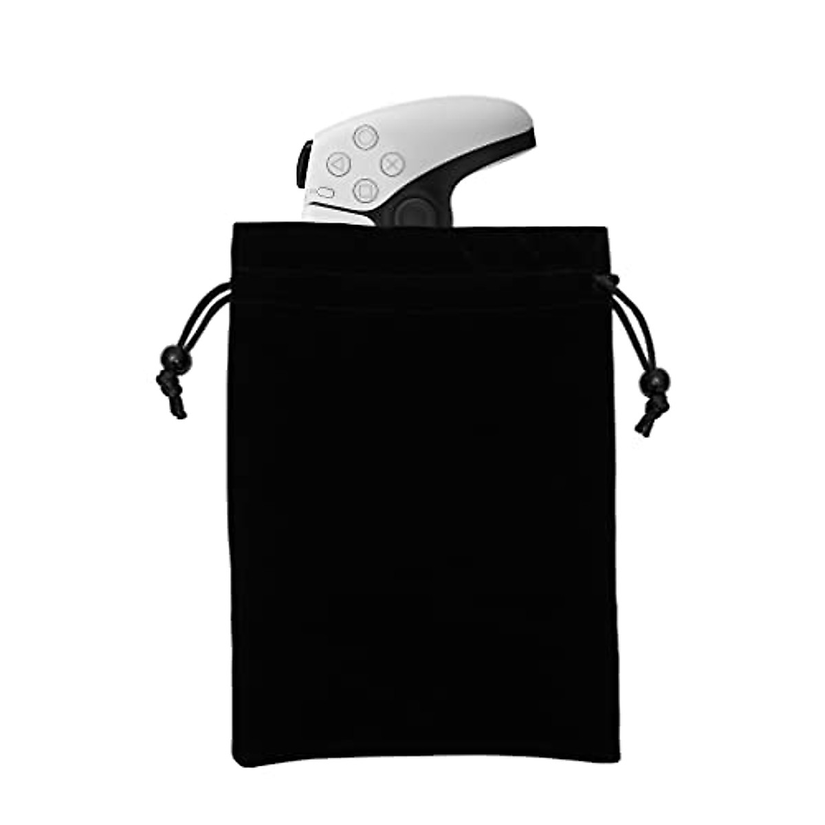 EFENDIZ Drawstring Pouch, Black Velvet Bag 7.6 x 10.6 Inches, Red Velvet Lining Inside, Pouch for Organizing and Storage at Home or When Traveling