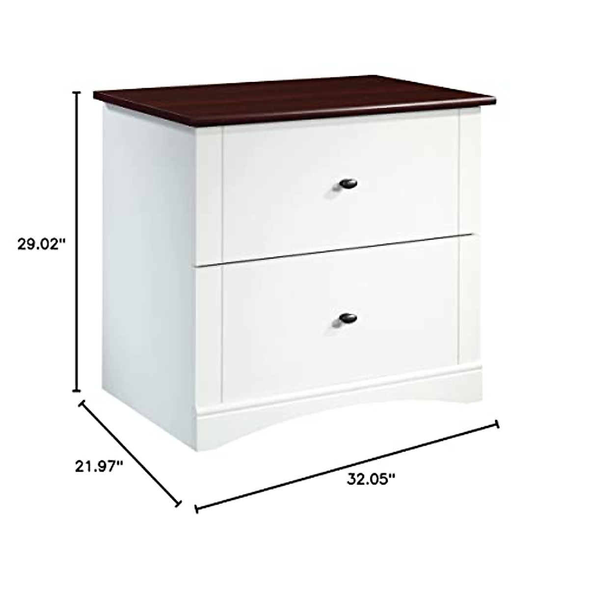 Sauder Miscellaneous Office Lateral File, L: 32.05" x W: 21.97" x H: 29.012", Soft White Finish