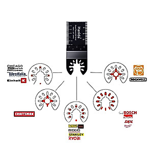 Hanida 56pcs Wood Oscillating Multitool Quick Release Saw Blades Compatible with Fein Multimaster Porter Cable Black & Bosch Decker Dremel Craftsman Ridgid Ryobi Makita Milwaukee Dewalt Rockwell