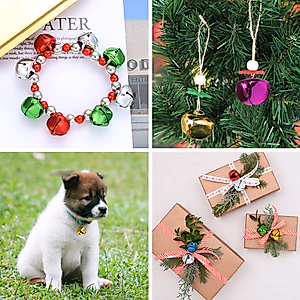 Jingle Bells for Crafts, 8 Colors Large Jingle Bells Christmas Jingle Bell, Cheerful Sound Craft Bells for Wreath, Holiday Home and Christmas Decoration, 0.6 Inch, 120 Pcs