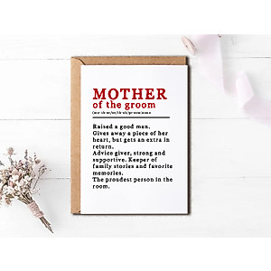 EdgarGifts Mother Of The Groom Definition Card - To My Mother-In-Law On My Wedding Day Card - Mother Of The Bride Card - Wedding Card
