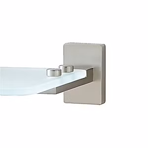 Naiture Tempered Glass Shelf in Brushed Nickel Finish