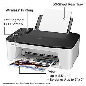 Canon PIXMA 3522 Series All-in-One Color Inkjet Printer I Print Copy Scan I Mobile Printing I Wireless I 1.5" Segment LCD I 50 Sheets Paper Tray I 4800 x 1200 dpi I Black + Printer Cable