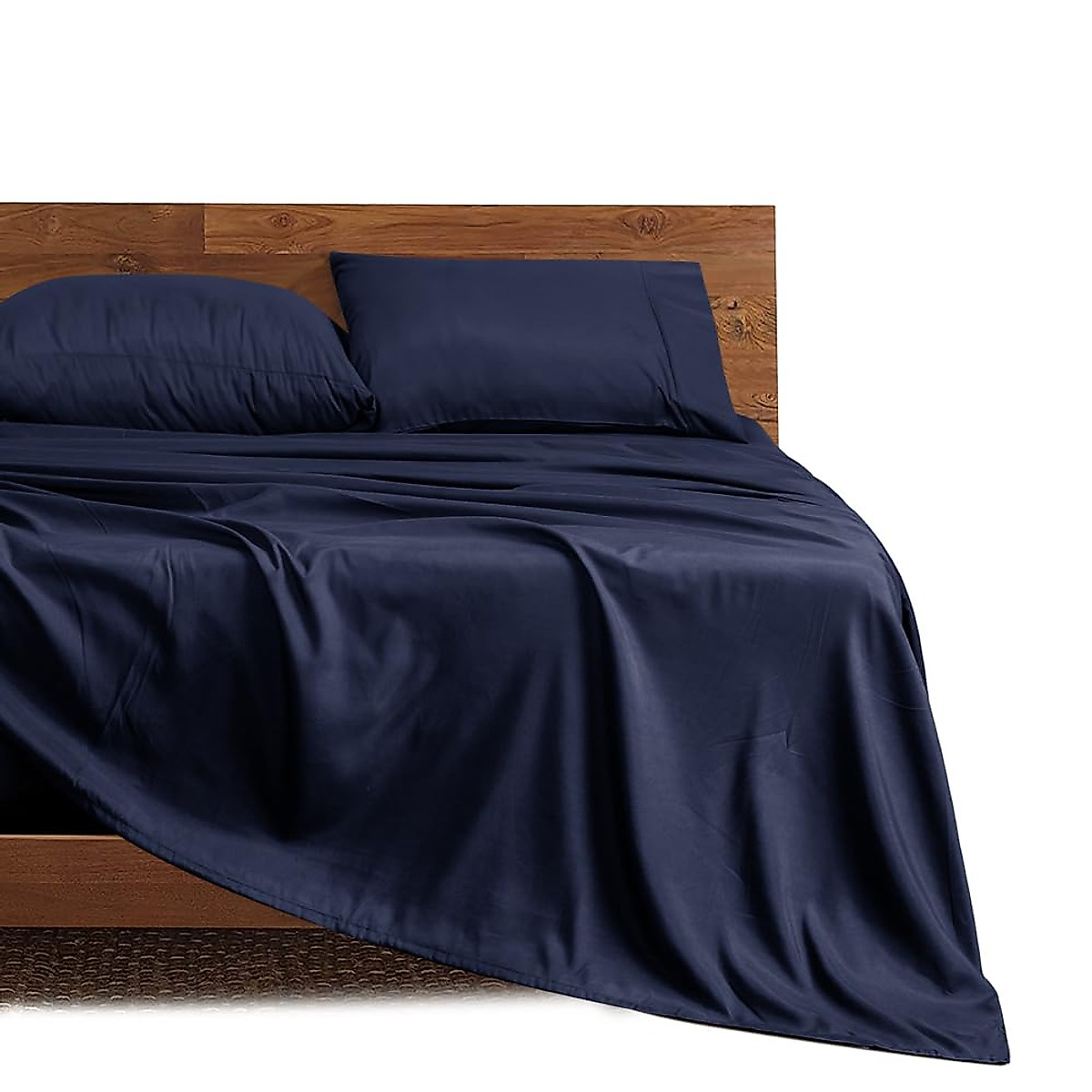 Premium Full Size Bed Sheets Set - 4 Piece Microfiber Full Size Sheets for Full Bed – Breathable Cooling Sheets with Deep Pockets - Wrinkle, Fade & Stain Resistance (Full, Navy)