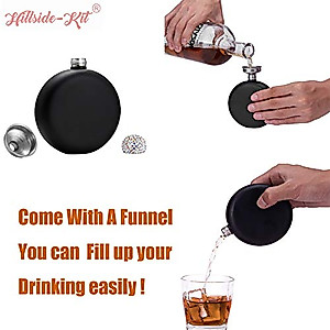 Hillside-Kit Booze Shot Flask- AB Crystal Lid Creative 304 Stainless Steel Wine Alcohol Liquor Flask for Women Girls Men Party Hand size Flask-5OZ