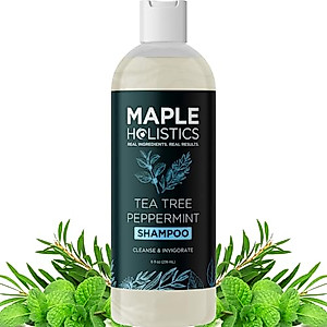 Rosemary Tea Tree Mint Shampoo - Clarifying Shampoo for Build Up and Flakes with Peppermint Oil and Tea Tree Essential Oil for Dry Scalp Treatment - Deep Cleansing Peppermint Tea Tree Shampoo (8oz)