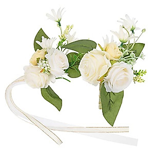 WATIIFUFU Corsage Wristlet 1 Set Wrist Flowers and Corsages Wedding Wrist Corsage Bridal Flower Bracelet Wedding Dress Accessories Bride Accessories Groom Boutonniere Bride Wristband