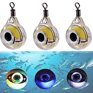 GTHFINE Led Fishing Lures Kit, Underwater Fishing Light, Small Fish Eye Hairtail Mini Lure Fish Light Set Fish Light, Fishing Spoons Underwater Flasher Diamond Lights Trolling Lures Halibut Rig-5pcs