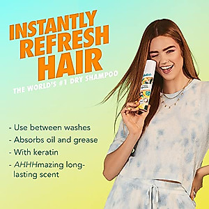 Batiste Dry Shampoo, Tropical Fragrance, Refresh Hair and Absorb Oil Between Washes, Waterless Shampoo for Added Hair Texture and Body, 6.35 OZ Dry Shampoo Bottle