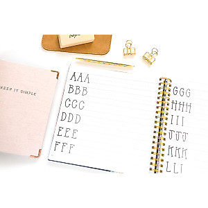 Pretty Simple Lettering: A Step-by-Step Hand Lettering and Modern Calligraphy Workbook for Beginners (Premium Spiral-Bound Hardcover)