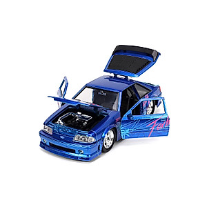 Jada Toys I Love The 80’s 1:24 1989 Ford Mustang GT Die-Cast Car, Toys for Kids and Adults, Blue