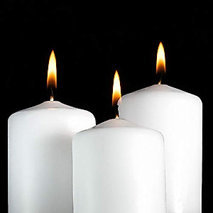 SPAAS White Pillar Candles - 4 Pack | 2x3” Small Pillar Candles for Lantern Home Décor, Kitchen Decoration, Fireplace, Wedding Aesthetic, Centerpiece | Non Scented Decorative Pillar Candles