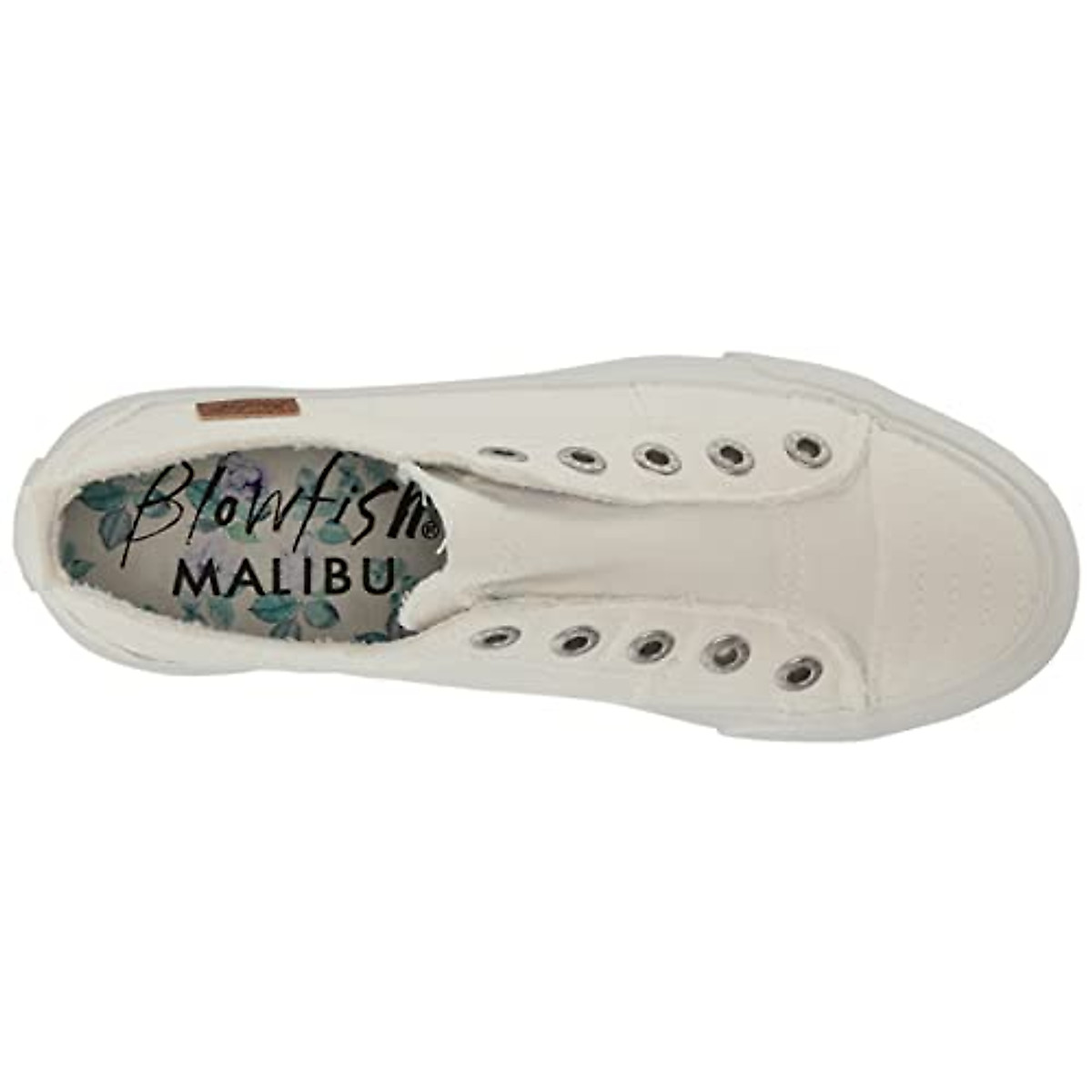 Blowfish Malibu Women's Sadie Sneaker, White Smoked 16oz Canvas, 7.5M