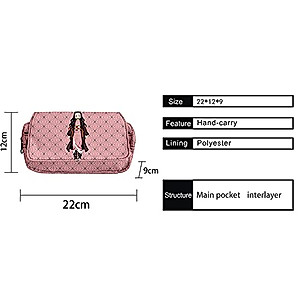 HANDAFA Manga Demon Slayer Pencil Case Anime Kemitsu No Yaibu Pencil Pouch Holder(Nezuko Pink)