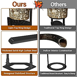 Viania Firewood Kindling Splitter, XXL Upgraded Patented Manual Log Splitter Wedge, Replaceable Blade Design, Open Top Ring Design, Could Accomodate Larger Logs, 15.8'' Tall Heavy Duty Wood Cracker