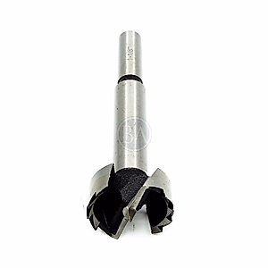 Benchmark Abrasives Drilling Forstner Drill Bit for Smooth Cutting, Woodworking Tool for Cutting Holes, Punching in Soft Hard Wood, Round Shank Fit Drills, Drill Presses (1-1/8")