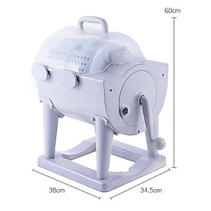 Portable Hand-Operated Drum Washing Machine, Non-Electric Manual Clothes Washer Dehydration, Hand Crank Laundry Wringer Washing Machine, Spin Dryer for Camping Apartments RV Dormitory Business Trip