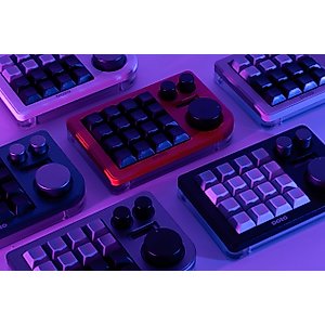 KEEBMONKEY Megalodon Triple Knob Macro Pad Programmable Designer Mini Keyboard 16 Keys (White)