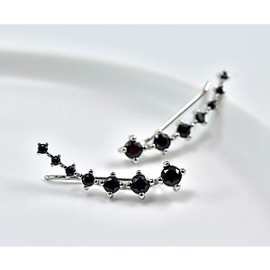 Ear Jewelry for Women 7 Star Ear Cuffs Climber Earrings 925 Sterling Silver Hypoallergenic Earring with Cubic Zirconia for Birthday Gift