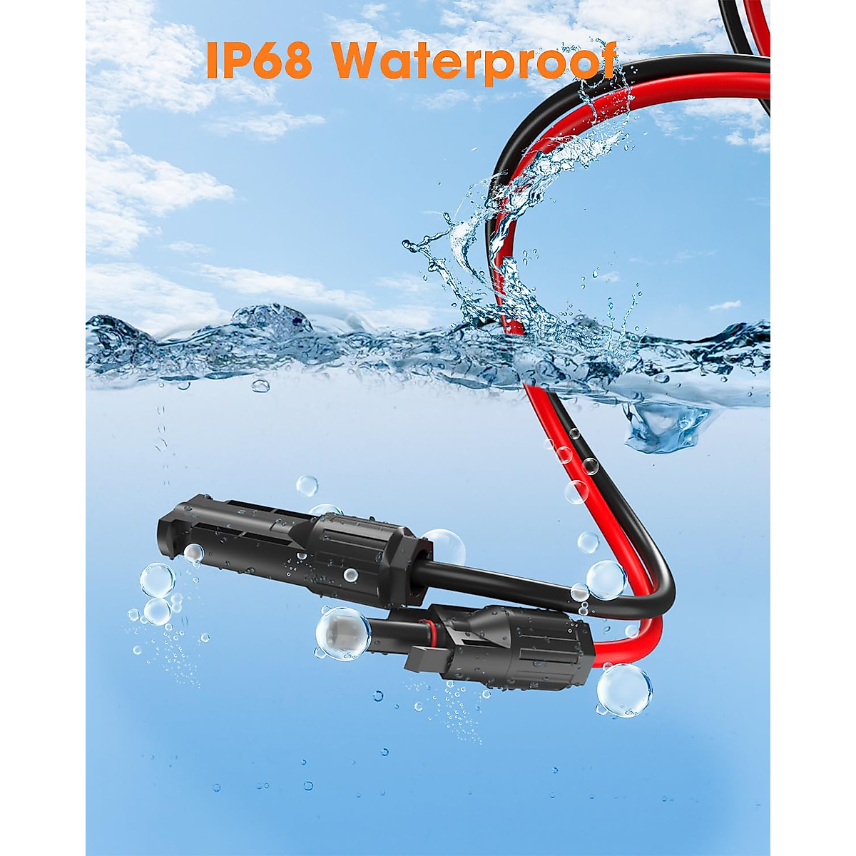 WININMETA 10Ft 12AWG Solar Power Charge Extension Cable to XT60i Solar Connector to XT60i Adapter Cable for Solar Panel to LiFePO4 Battery RV Portable Power Station Solar Generator DC500V 30A