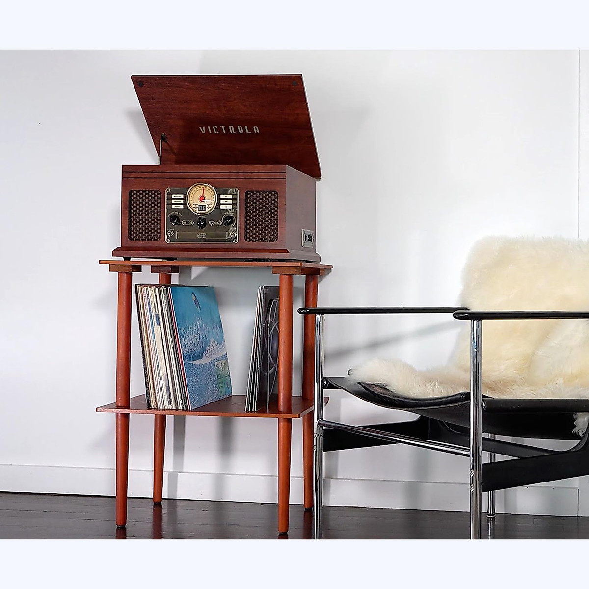 Victrola Innovative Technology Record Stand Turntable White (VA-30-WHT)