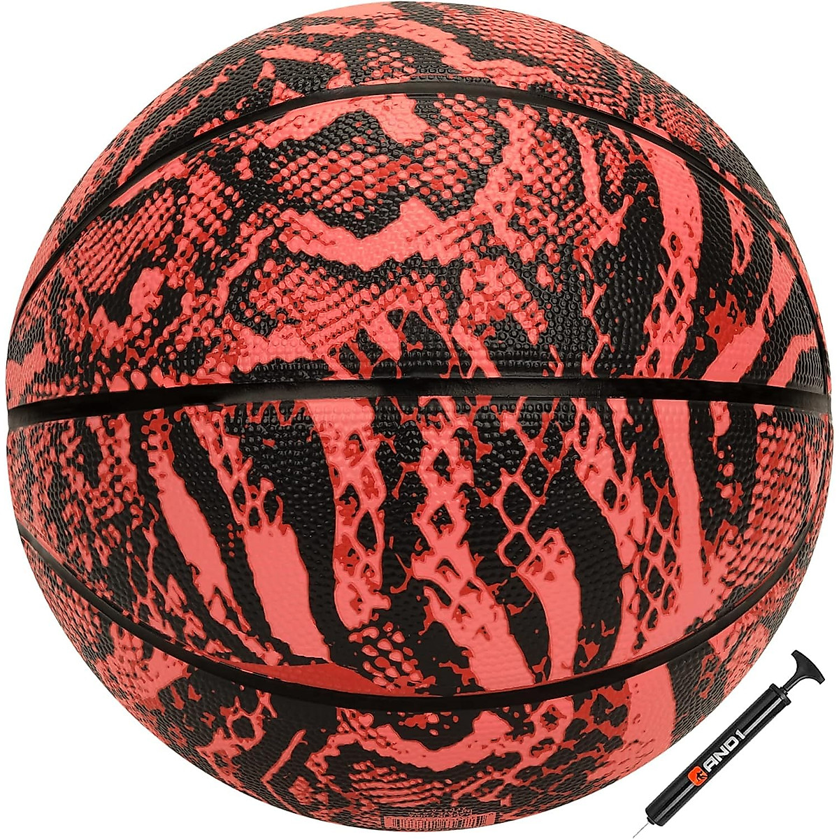 AND1 Chaos Basketball: Official Regulation Size 7 (29.5 inches) Rubber Basketball - Deep Channel Construction Streetball, Made for Indoor Outdoor Games