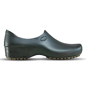 Sticky Nursing Shoes Women - Chefs - Kitchen - Nurses - Clogs for Work - Waterproof Non Slip (Black, 8)