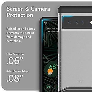 TUDIA DualShield Designed for Google Pixel 6 Pro Case (2021), [Merge] Shockproof Military Grade Heavy Duty Dual Layer Tough Protection for Pixel 6 Pro Case - Metallic Slate