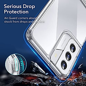 ESR Metal Kickstand Case Compatible with Samsung Galaxy S22 (6.1 Inch) (2022), Versatile Patented Kickstand, Crystal Clear Scratch-Resistant Back Cover, Clear