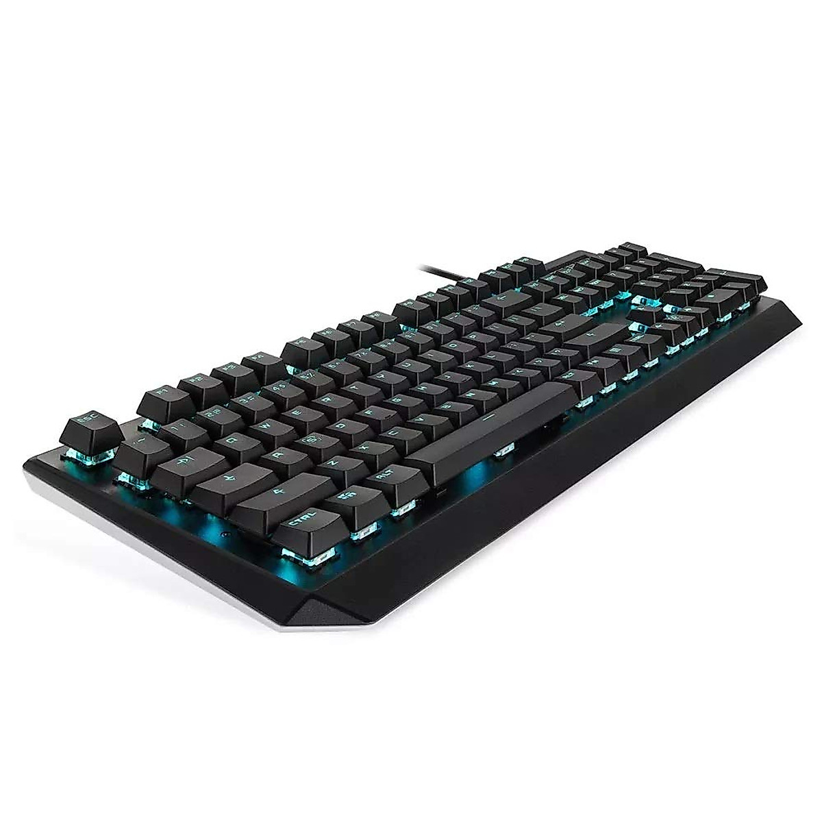 Teerwere Gaming Keyboard Mechanical Keyboard, 104 Key Outemu Switch Ice Blue Backlit Mechanical Gaming Keyboard USB Wired Mechanical Gaming Keyboard (Color : Photo Color, Size : One Size)
