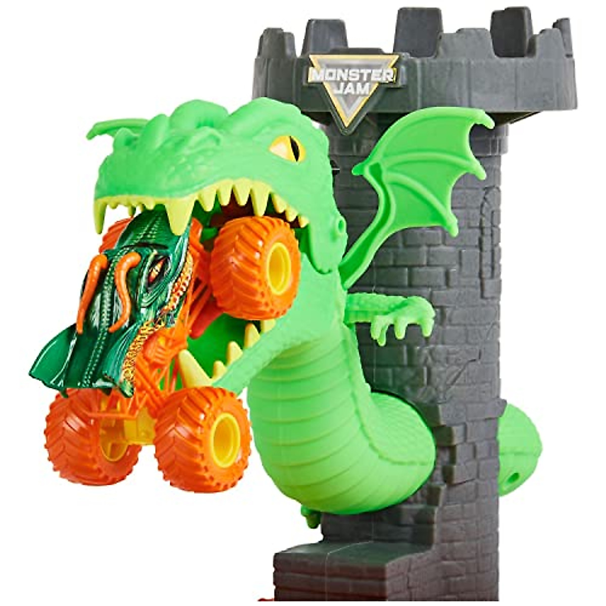 Monster Jam, Dueling Dragon Playset with Exclusive 1:64 Scale Dragon Monster Truck, Kids Toys for Boys Ages 3 and up