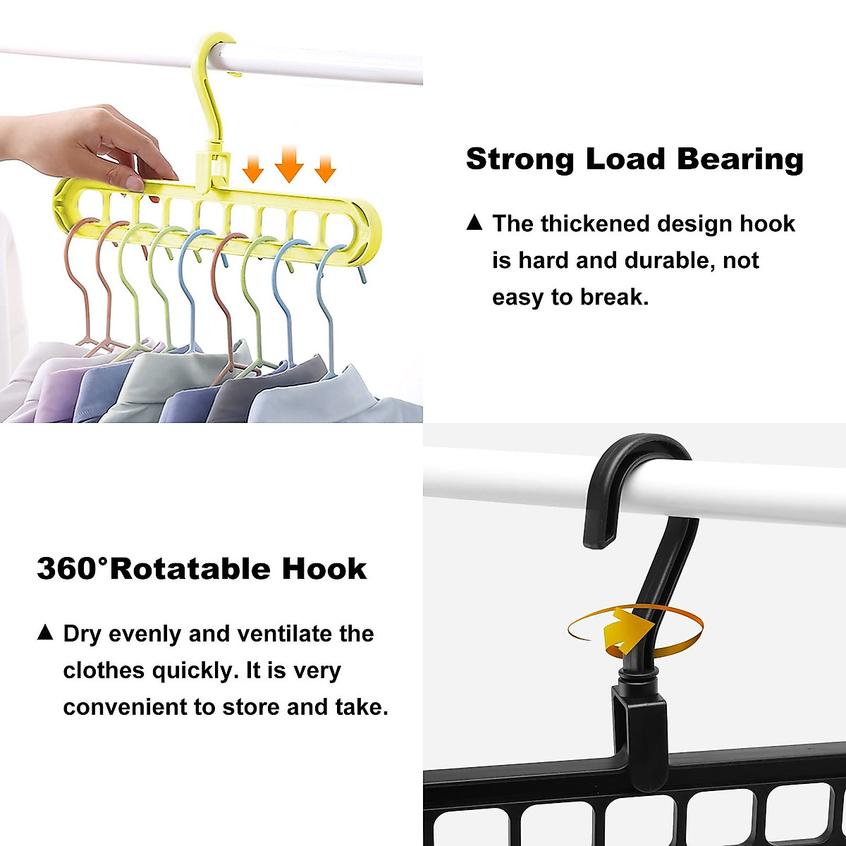 HEYHOUSE Closet Organizers and Storage,College Dorm Room Essentials,Pack of 10 Multifunctional Organizer Magic Space Saving Hangers with 9 Holes Storage Organization for Wardrobe Closet