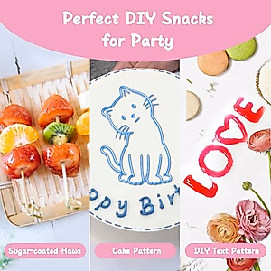 3D Printing Pen for Homemade Candy, KIDHABE Candy Machine for Painting, Classic Hard Candy Sweets for Christmas Gift, Birthday Family Party, Include Pen, 20*Candy Sticks, Mat, Patterned Papers(Gloves)