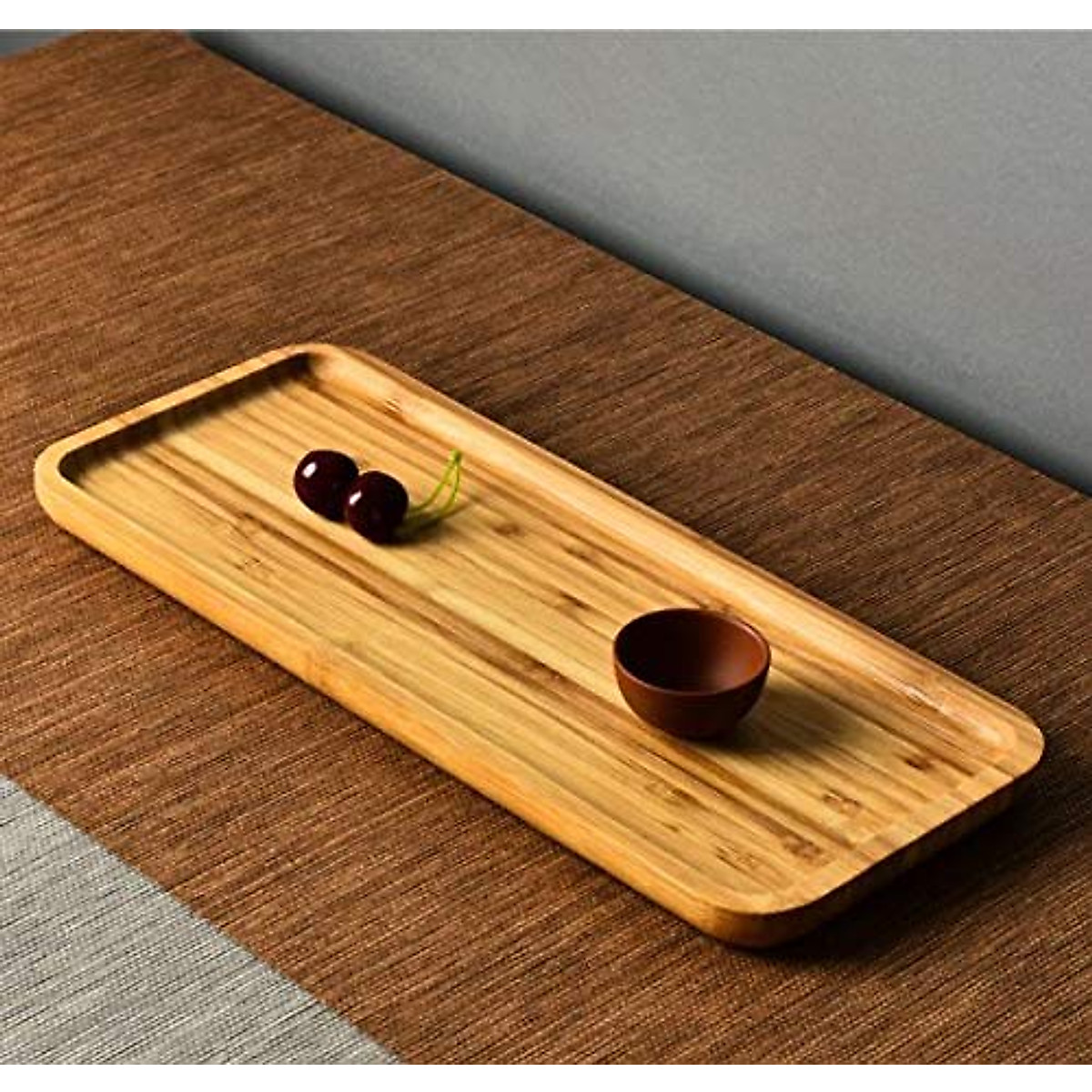 Bamboo Tray Bamboo Plates 13.8 x 5.9 x 1 Inches Serving Tray Elegant Appetizer Plates Steak Plate Coffee Tea Serving Tray Fruit Platters Party Dinner Plates Sour Candy Tray