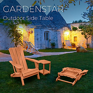 GARDENSTAR Adirondack Square Outdoor Side Table,2-Tier Storage Patio Side Table, HDPE End Tables for Backyard Pool Porch Garden Lawn GoldenYellow