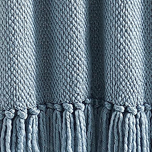 Christian Siriano NY Woven Lurex 50x60 Dusty Blue Throw, (TH4219DB-9100)
