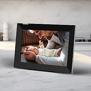Nixplay Digital Touch Screen Picture Frame with WiFi - 10.1” Photo Frame, Connecting Families & Friends (Black/Silver)