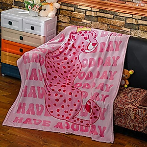 Pink Room Aesthetic Blanket Preppy Room Blanket Decor Ultra Soft Throw Blanket for Teen Girls Bedroom Women Girl Bedding Sofa Decor