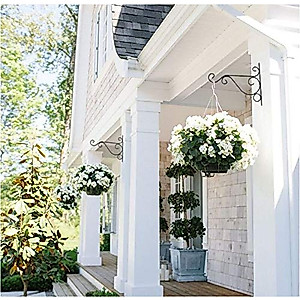 MTB Metal Hanging Plant Brackets 12 inches x 9 inches, Pack of 2, Wall Mount Plant Hangers, Planter Hooks for Flower Baskets, Bird Feeders in Corridor/Patio/Porch/Garden